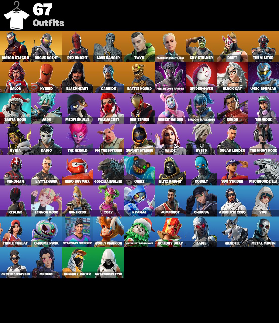 Fortnite OG Account - 67 Skins | Omega Stage 5 | Rogue Agent | Red Knight